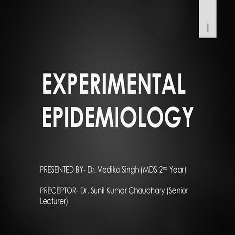 The experimental epidemiology seminar. pptx | PPT