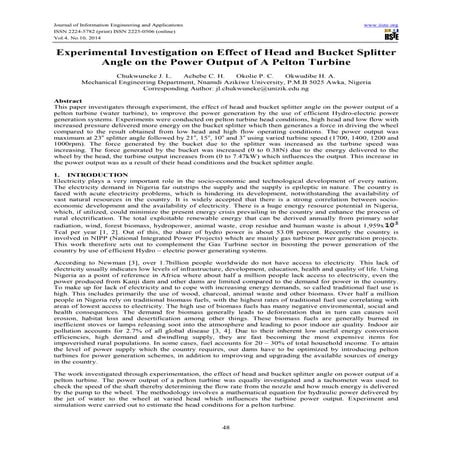 A thesis Report on Pelton Turbine | PDF