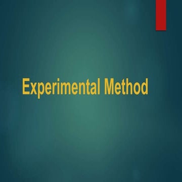 Experimental Method | Ppt