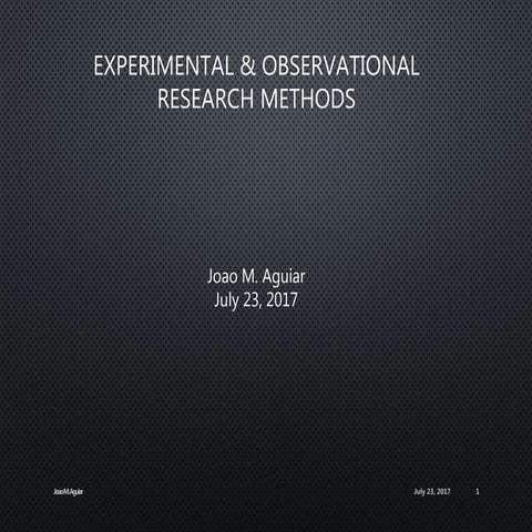Experimental and Observational Research Methods | PPTX