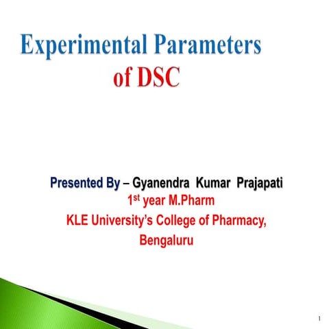 Experimental parameters of DSC | PPTX