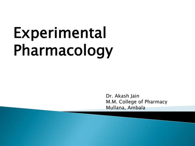 Commonly used instruments in Experimental Pharmacology | PPTX