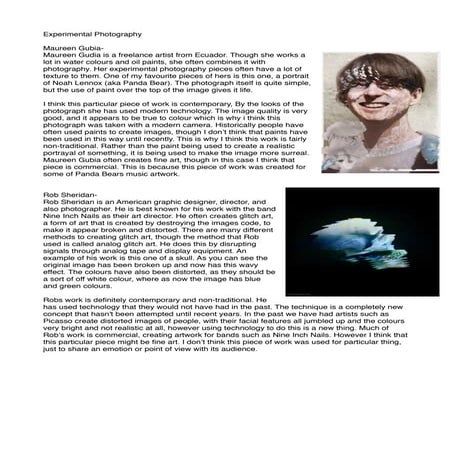 Experimental Photographer Examples | PDF