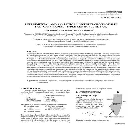 Experimental radial tipped centrifugal fan | PDF