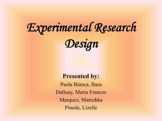 Experimental research design | PPT