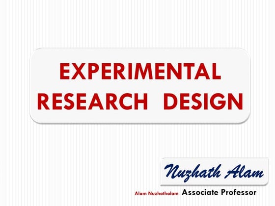 Types of experimental design | PPTX
