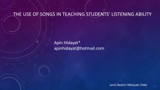 Theory Behind Using Music to Teach English as a Second Language | PPT