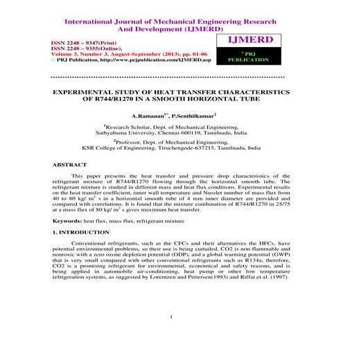 Experimental study of heat transfer | PDF