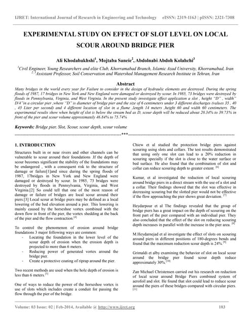 Scour Reduction around Bridge Piers: A Review | PDF