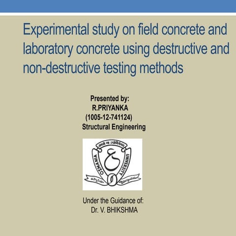 Experimental study on field concrete and laboratory concrete.pptx