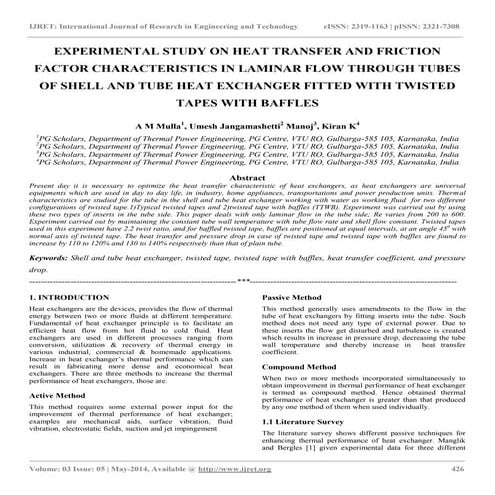 Experimental study on heat transfer and friction factor characteristics ...