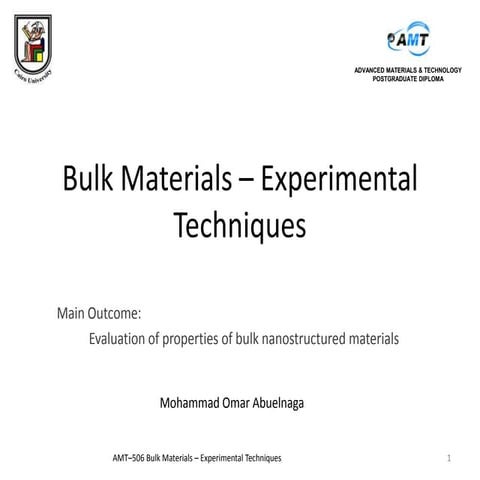 Experimental techniques sem | PPT