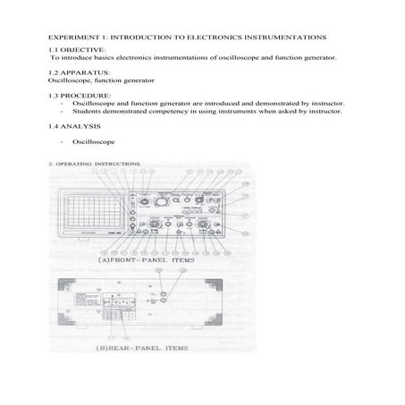 EXPERIMENT 1 : introduction to electric and electronic devices | PDF