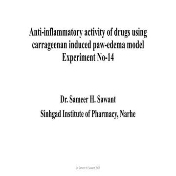 Anti-inflammatory activity of drugs using carrageenan induced paw-edema ...