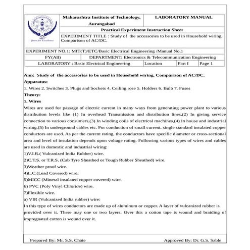 Experiment no. 1 | PDF