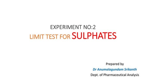 3.limit test for sulphate | PPT