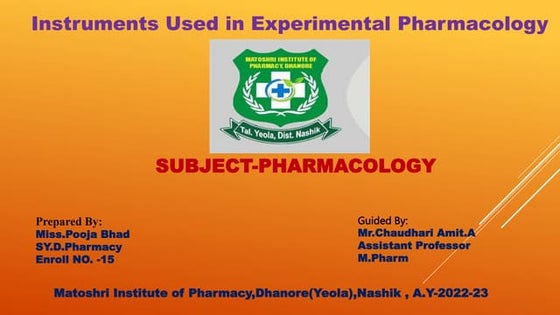 Expt 11 Effect of drugs on locomotor activity using actophotometer | PPT