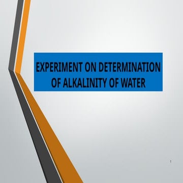 Lab 4 alkalinity –acidity and determination of alkalinity in water | PDF