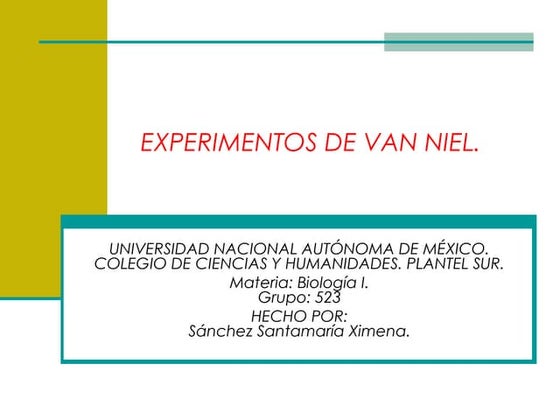 Experimento de Van Niel | PPT