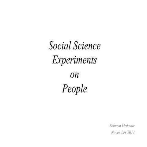 Experiments on humans | PDF