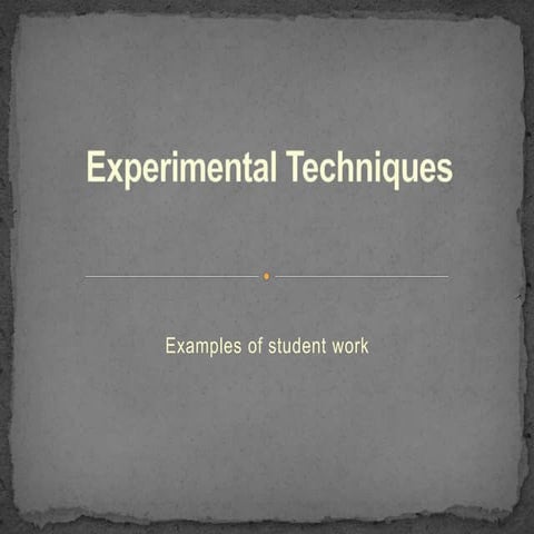 Photography: Experiments student examples | PPT