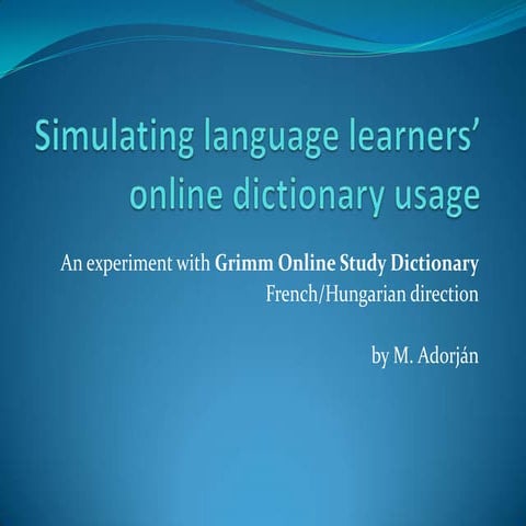 Experiments with an online study dictionary | PPTX | Internet for Beginners | Internet