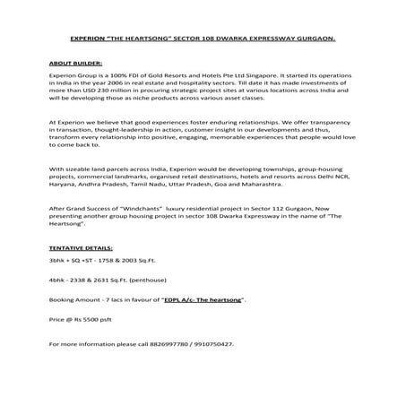 Experion Developers The Heartsong Project. | DOCX