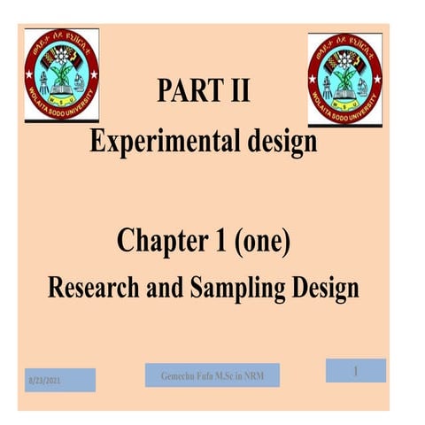 Expermental design by gemechu fufa arfasa pptx 2021 wolaita sodo ...
