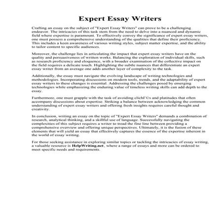 Expert Essay Writers | PDF