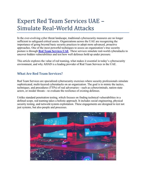 Red Team Assessment Services What Are They and Why Your Company Needs ...