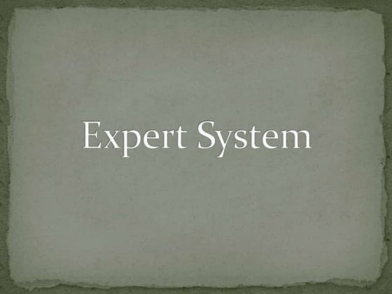 Application of expert system | PPT