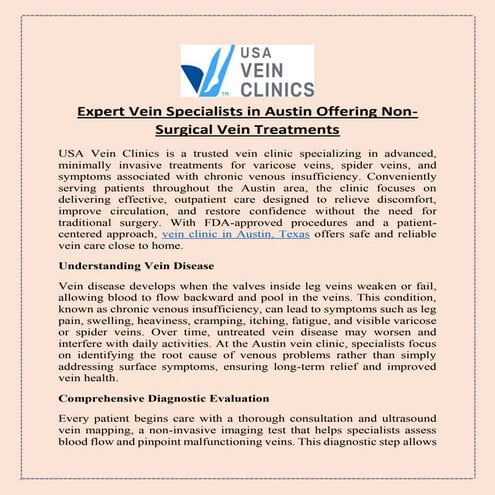 Expert Vein Specialists in Austin Offering Non-Surgical Vein Treatments ...