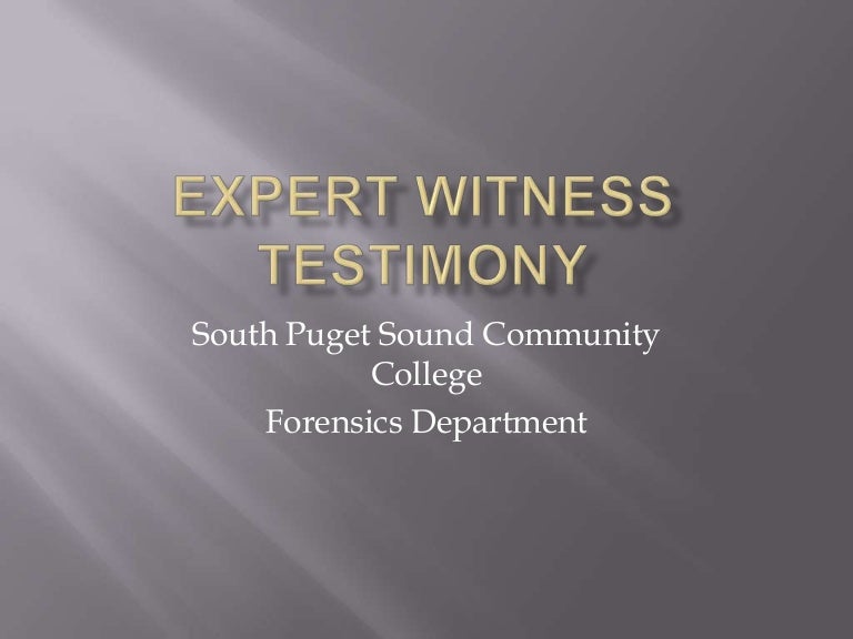 Expert Witness Testimony 2