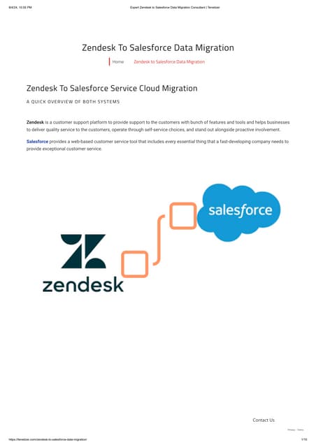 Expert Zendesk To Salesforce Data Migration Consultant Tenetizer Pdf