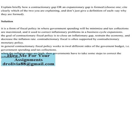 Explain briefly how a contractionary gap OR an expansionary gap is f.pdf