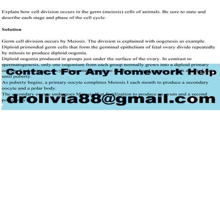 Explain how cell division occurs in the germ (meiosis) cells of anim.pdf