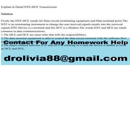 Explain in Detail DTE-DCE TransmissionSolutionFirstly the DTE-.pdf | Computing | Technology ...