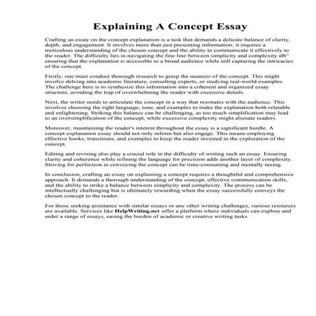Explaining A Concept Essay | PDF
