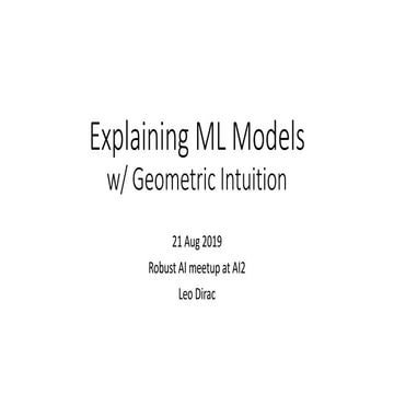 Explaining ML models with geometric intuition | PPT