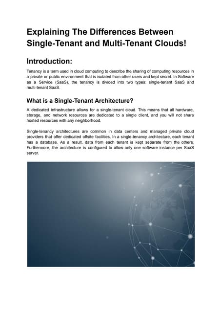 What is Multi-Tenant Architecture ? | PPTX | Databases | Computer ...