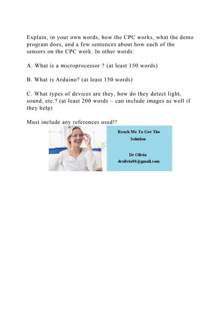 Explain In Your Own Words How The Cpc Works What The Demo Program Docx 1625