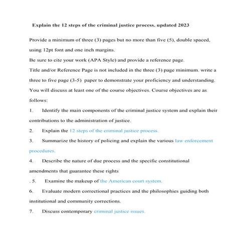 Explain the 12 steps of the criminal justice process doc 25.docx