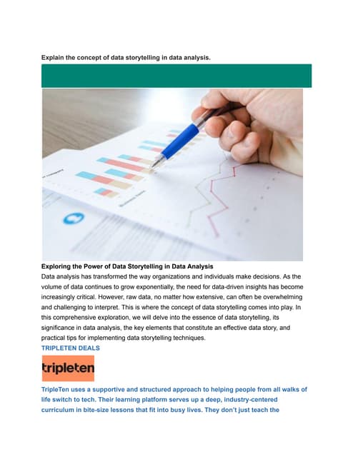 Why does telling a story with your data matters Explain the impo.docx