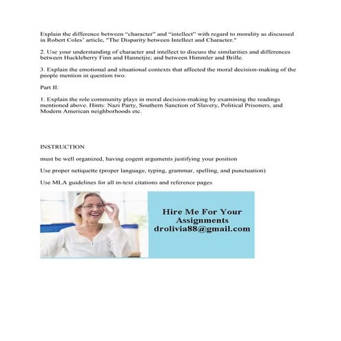 Explain the difference between character and intellect with regard to.docx