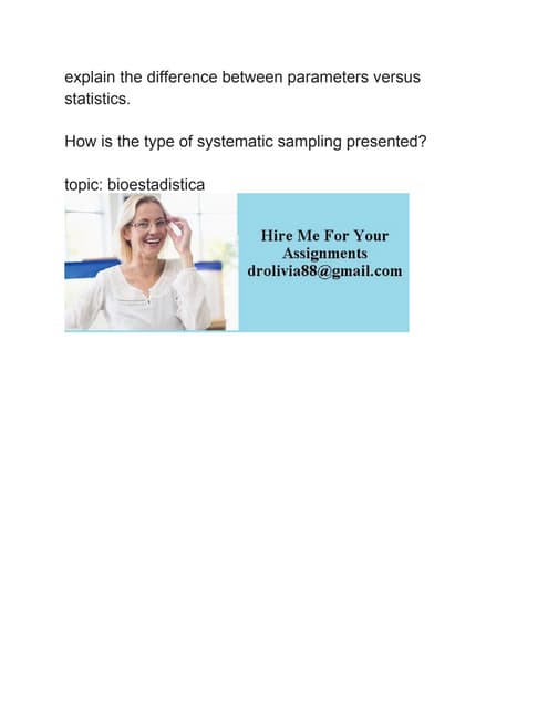 Explain The Difference Between Parameters Versus Statistics How Is Thpdf