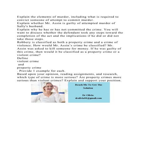 Explain the elements of murder, including what is required to convic.docx