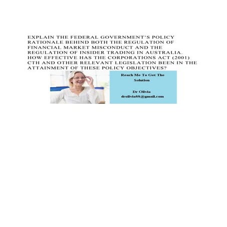 EXPLAIN THE FEDERAL GOVERNMENT’S POLICY RATIONALE BEHIND BOTH TH | DOCX