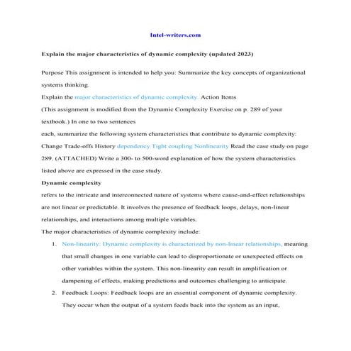 Explain the major characteristics of dynamic complexity (updated 2023).docx