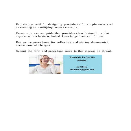 Explain the need for designing procedures for simple tasks suc | DOCX