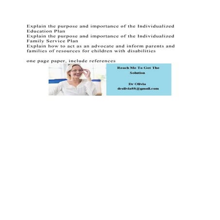 Explain the purpose and importance of the Individualized Education P.docx